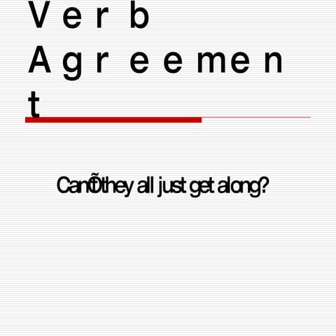 Subject Verb Agreement | PPT