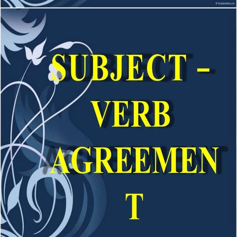 Subject verb agreement | PPTX