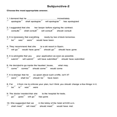 Subjunctive 2 | DOCX