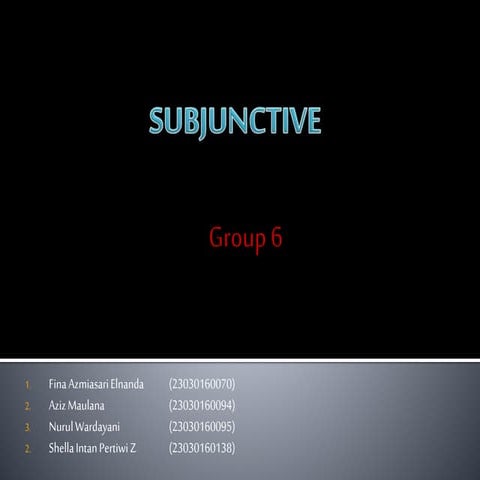 Subjunctive (1) | PPT