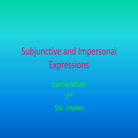 Subjunctive and impersonal expressions | PPT