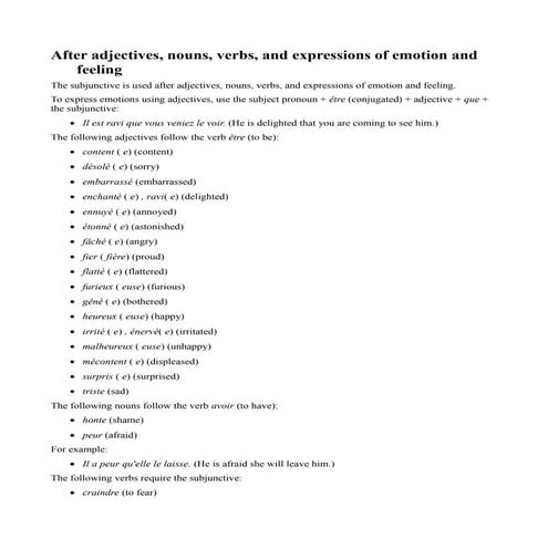 Subjunctive with emotion | PPTX