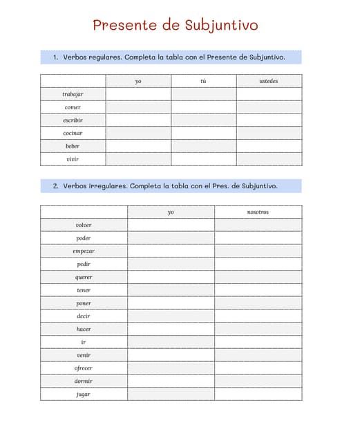 Verbos regulares primera conjugación ficha 2 | PDF