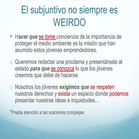 Subjuntivo parte 2- ESCAPA | PPTX