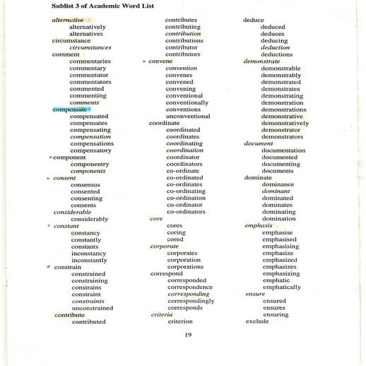 Academic Word List - Sublist 3 | PDF