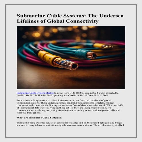 Submarine Cable Systems CAGR of 10.3% from 2024 to 2029 | PDF | Home ...
