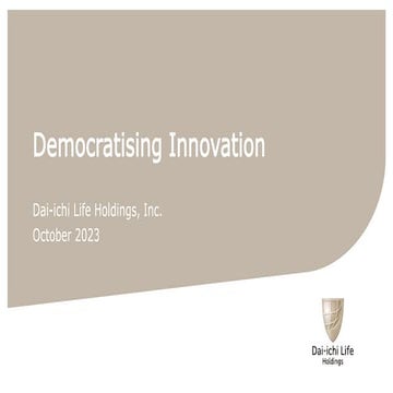 Dai-ichi Life Holdings, Inc - Democratising Innovation – Insurer ...