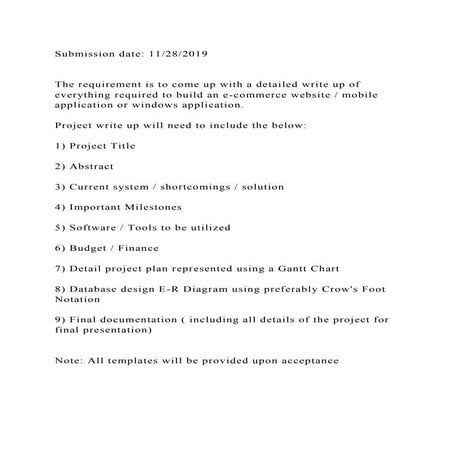 Submission date 11282019The requirement is to come up with .docx