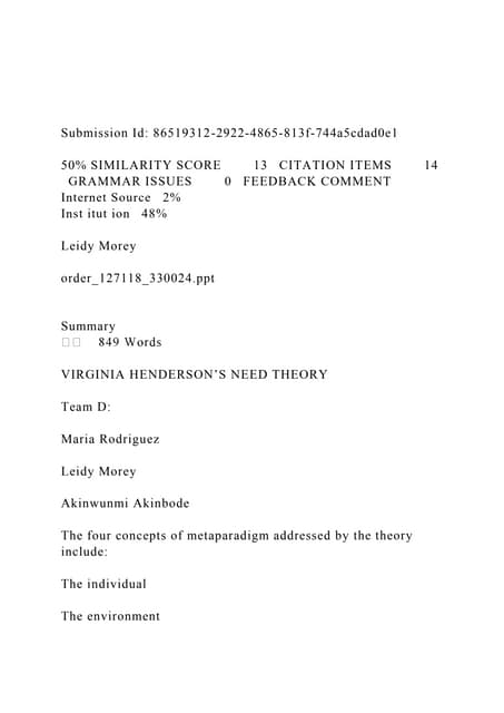 Virginia henderson's theory of nursing | PPTX