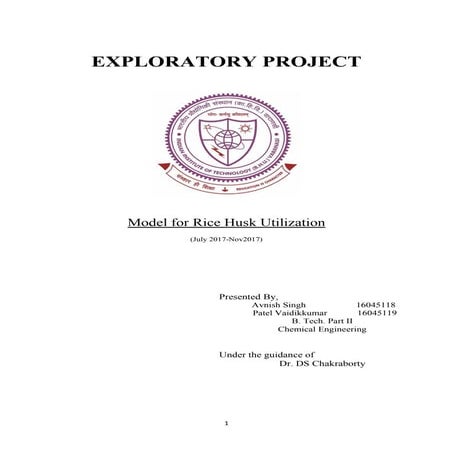 Submission Report - Exploratory Project: Model for Rice Husk ...