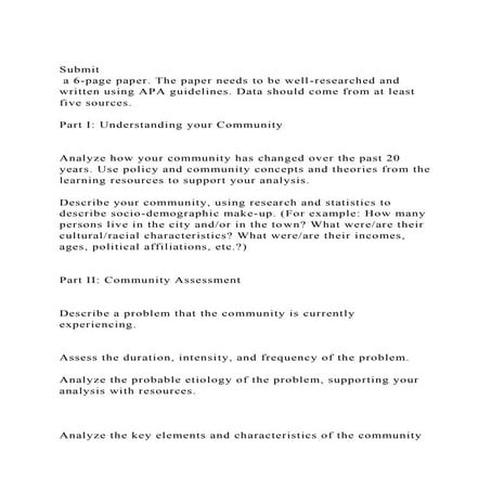 Community AssessmentFor your first project assignment, you w.docx