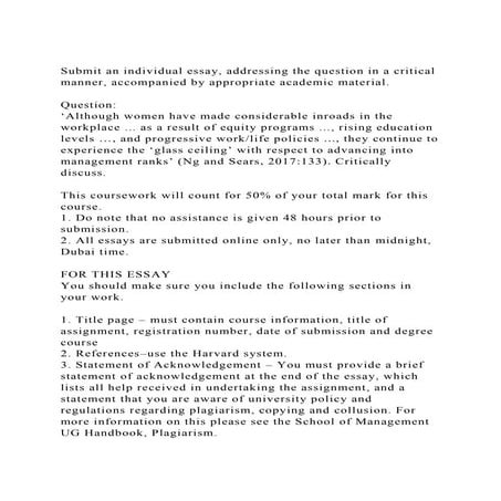 Submit an individual essay, addressing the question in a critical .docx