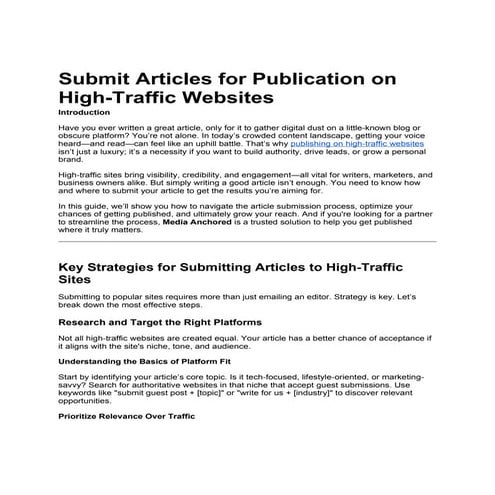 Submit Articles for Publication on High-Traffic Websites.docx