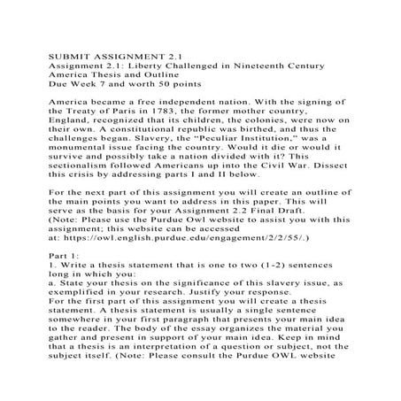 SUBMIT ASSIGNMENT 2.1Assignment 2.1 Liberty Challenged in Ninet.docx