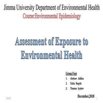 Assessment of Exposure to Environmental Health | PPTX