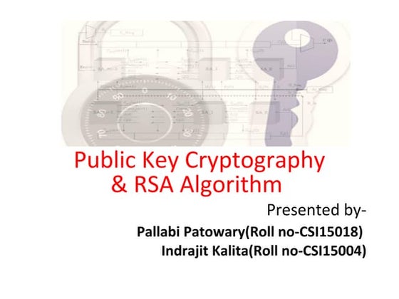 Rsa Algorithm Public Key Cryptography Ppt