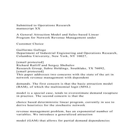 Submitted to Operations Researchmanuscript XXA General A.docx