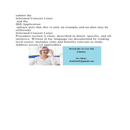 submit the Informed Consent Letter and the IRB Application (.docx