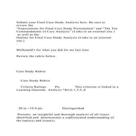 Case Study Grading Rubric Percentage Scale 0.00 – 57.49 .docx