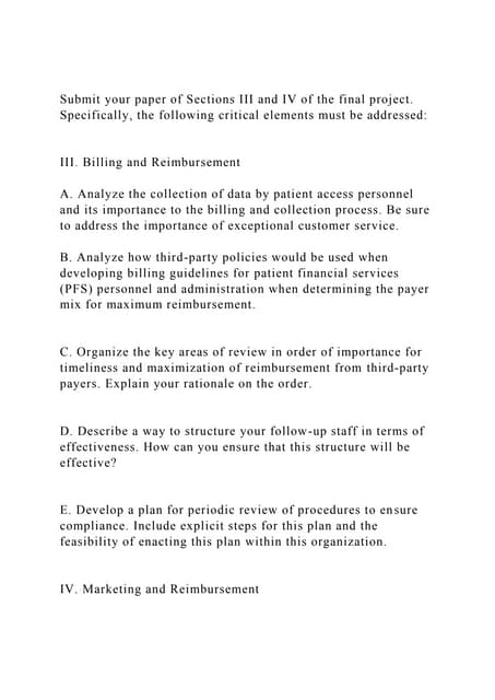 7-2 Final Project Submission White PaperI. Reimbursement and the .docx ...