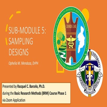 Submodule 5 Sampling Designs Pdf