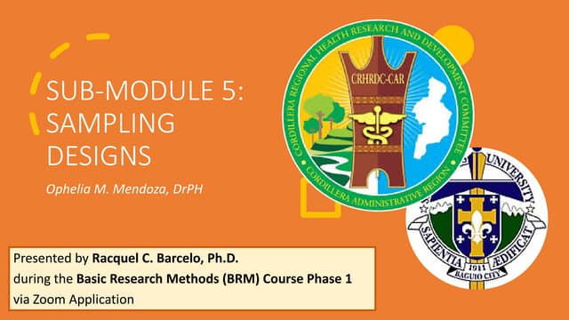 Submodule 5 Sampling Designs Pdf