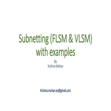 Subnetting Flsm And Vlsm With Examples Pptx Computer Networking Computing