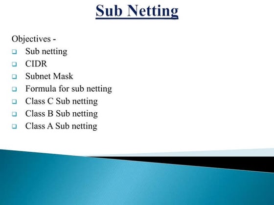 Subnetting Flsm And Vlsm With Examples Pptx Computer Networking Computing