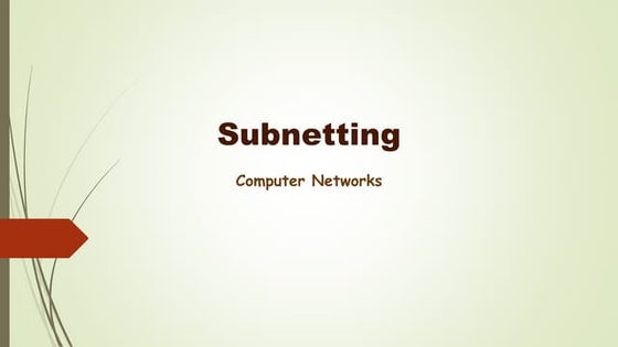 Subnetting | PPT