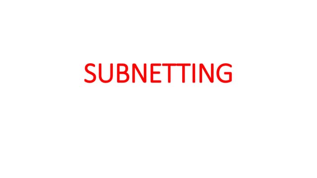 Subnetting Basics In Networking For Network Engineers Ppt