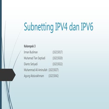 Subnetting Ipv4 Dan Ipv6 Pptx