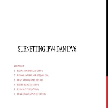 Subnetting Ipv4 And Ipv6 Revisi Ppt