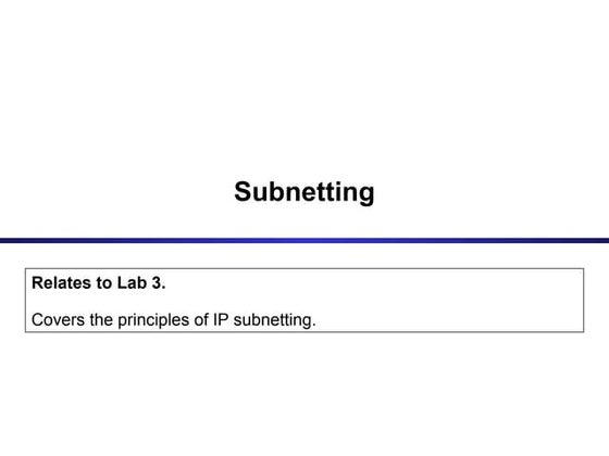 Subnetting (FLSM & VLSM) with examples | PPT