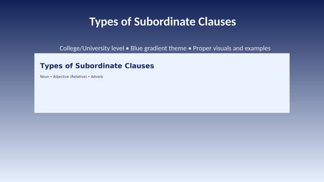 CLAUSES AND ITS TYPES | PPTX