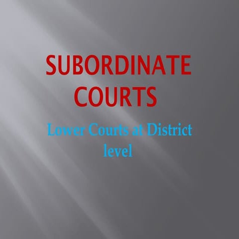 Subordinate Courts, Lok Sabha And PI L.p | PPTX