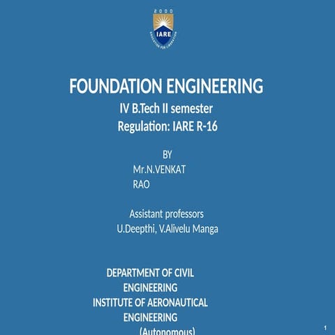 Foundation engineeing power point presentation | PPTX