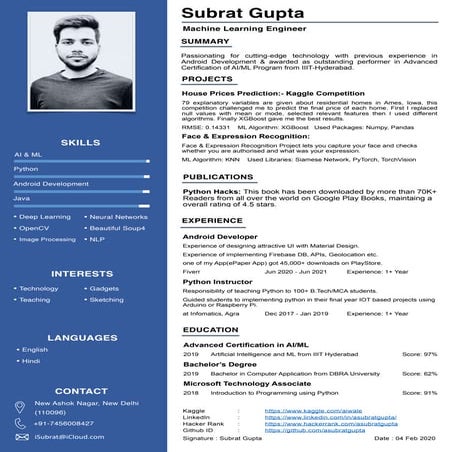 Subrat gupta's resume jun 2021 | PDF