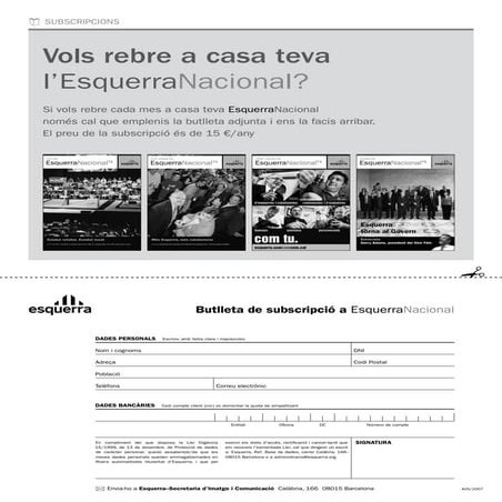 Subscripció Esquerra Nacional | PDF