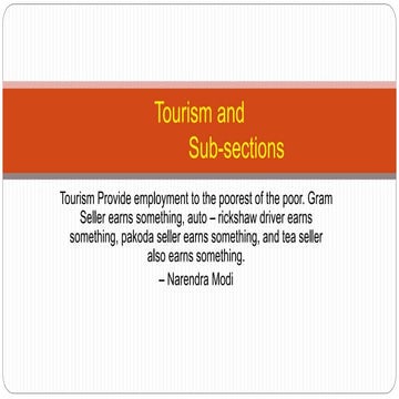 Subsection of tourism | PPTX