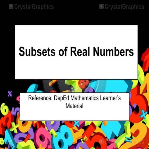 Subsets Of Real Numbers | Pptx