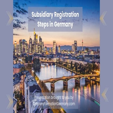 Subsidiary Registration Steps in Germany | PDF