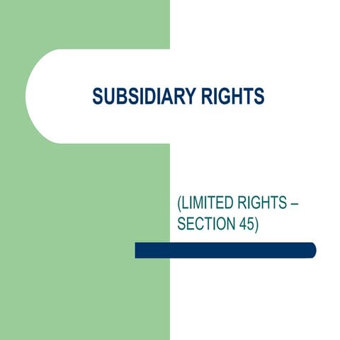 Subsidiary rights | PPT