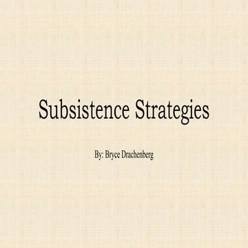 Subsistence strategies | PPT