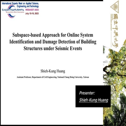 Subspace based Approach for Online System Identification and Damage Detection of Building ...