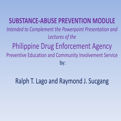 Substance Abuse Prevention Module | PPT