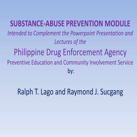Substance Abuse Prevention Module | PPT