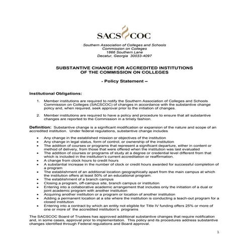 Substantive Policy Statement | PDF | College Planning | College Education