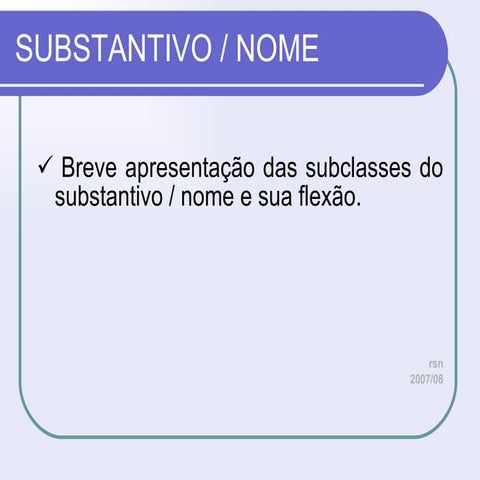 Substantivo | PPT