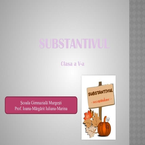 Joc Didactic Interactiv despre Substantivul pentru Clasa a V-a | PPTX