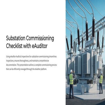 Substation Commissioning Checklist with eAuditor Audits & Inspections | PDF